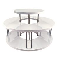 Retail Stores White Round Clothing Display Tables For Boutiques ...