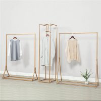 Retail Store Furniture Gold Metal Clothing Display Racks For Garment ...